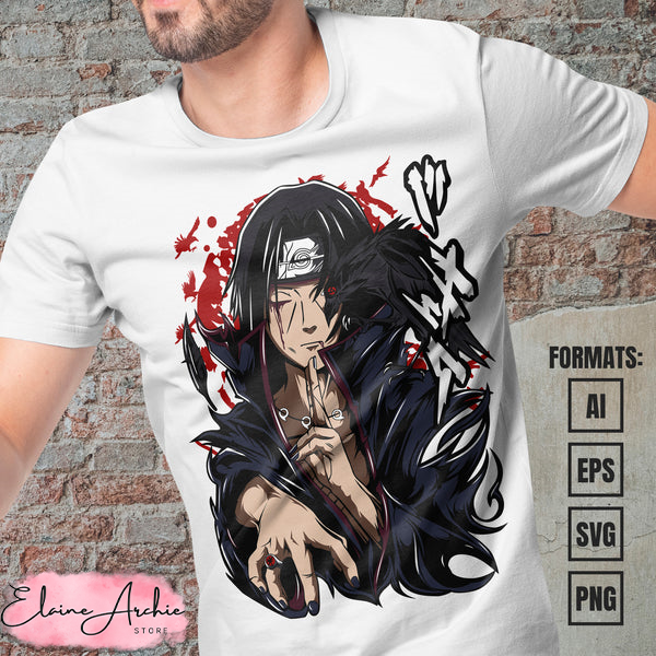 Premium Itachi Uchiha Naruto Anime Vector T-shirt Design Tem | Inspire ...