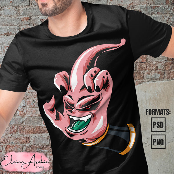 Premium Kid Buu Dragon Ball Anime Vector T-shirt Design Temp | Inspire ...