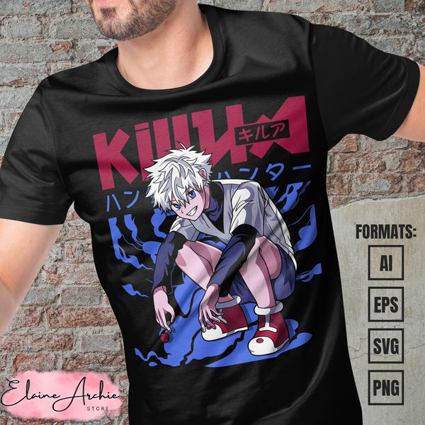 Premium Killua Hunter x Hunter Anime Vector T-shirt Design T - Inspire ...