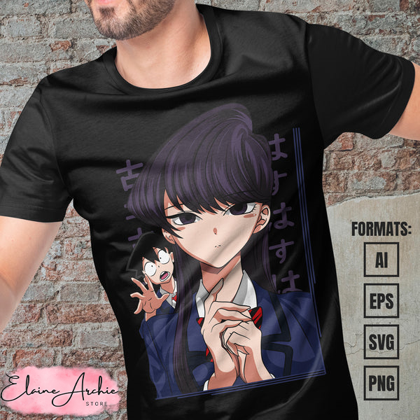 Premium Komi Cant Communicate Anime Vector T-shirt Design Te | Inspire ...