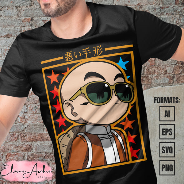 Premium Krillin Dragon Ball Daima Anime Vector T-shirt Desig | Inspire ...