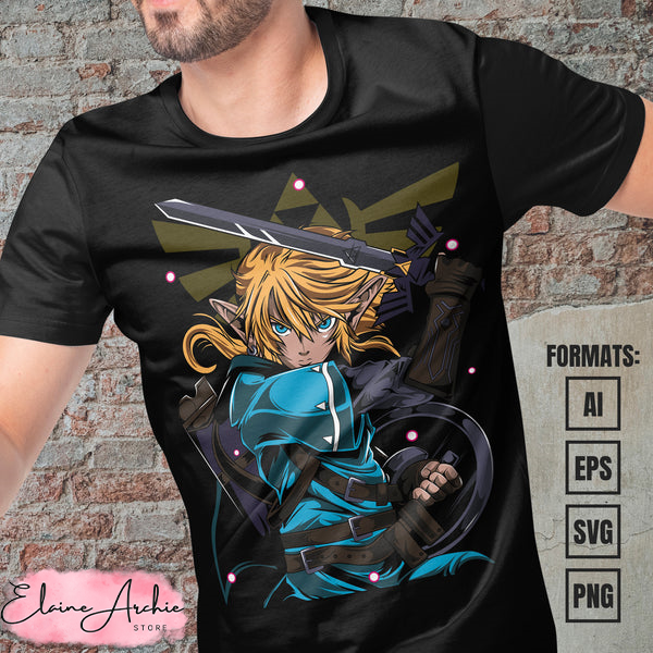 Premium Link Zelda Vector T-shirt Design Template 2 | Inspire Uplift