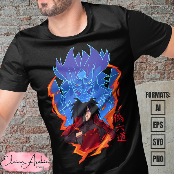 Premium Madara Uchiha Naruto Anime Vector T-shirt Design Tem - Inspire ...