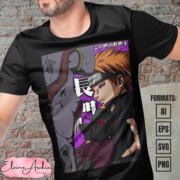 Premium Pain Naruto Anime Vector T-shirt Design Template | Inspire Uplift
