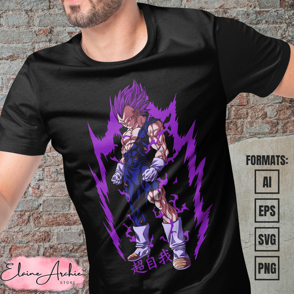 Premium Vegeta Ego Dragon Ball Anime Vector T-shirt Design T - Inspire ...