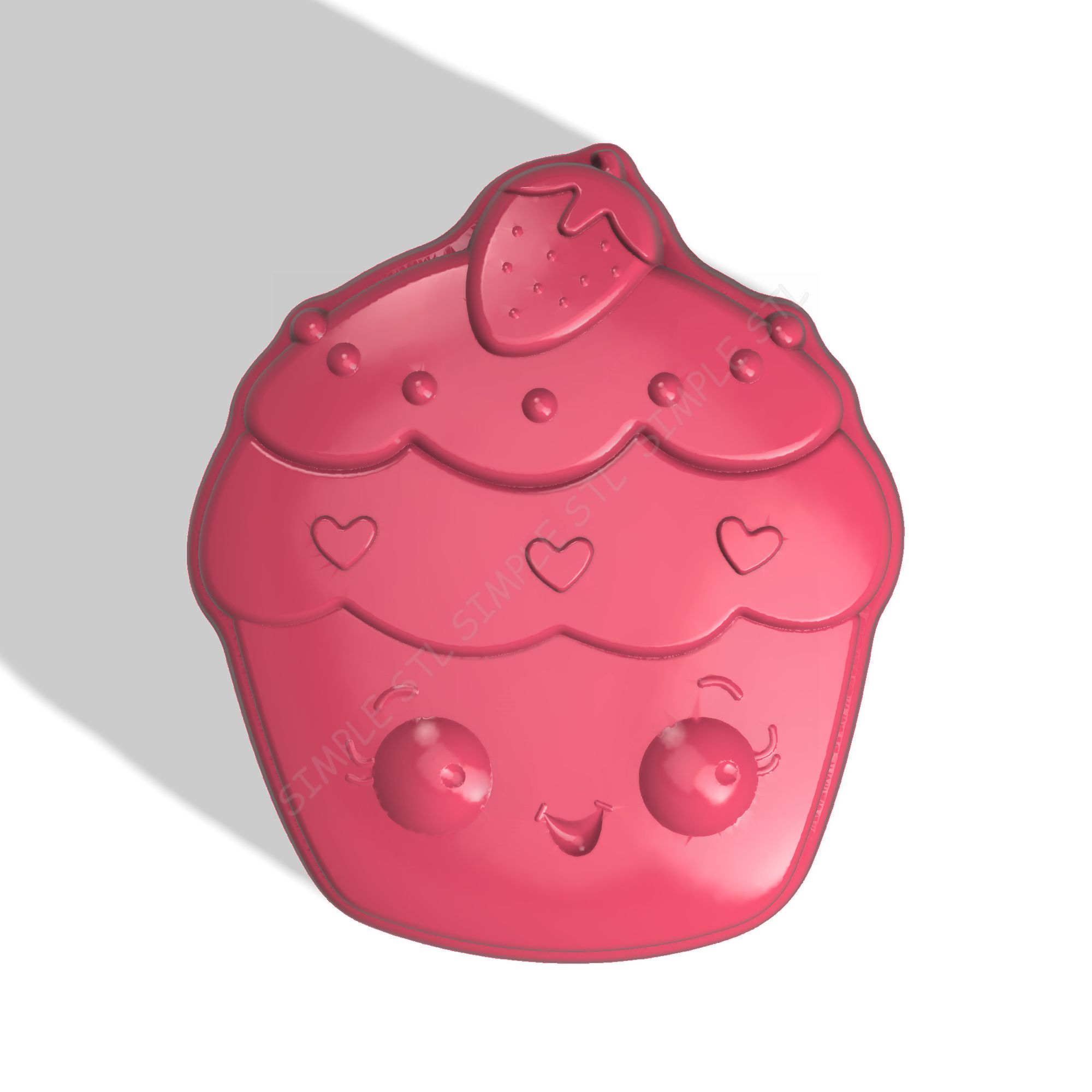 Strawberry cupcake stl FILE for vacuum forming and 3D printi | Inspire ...
