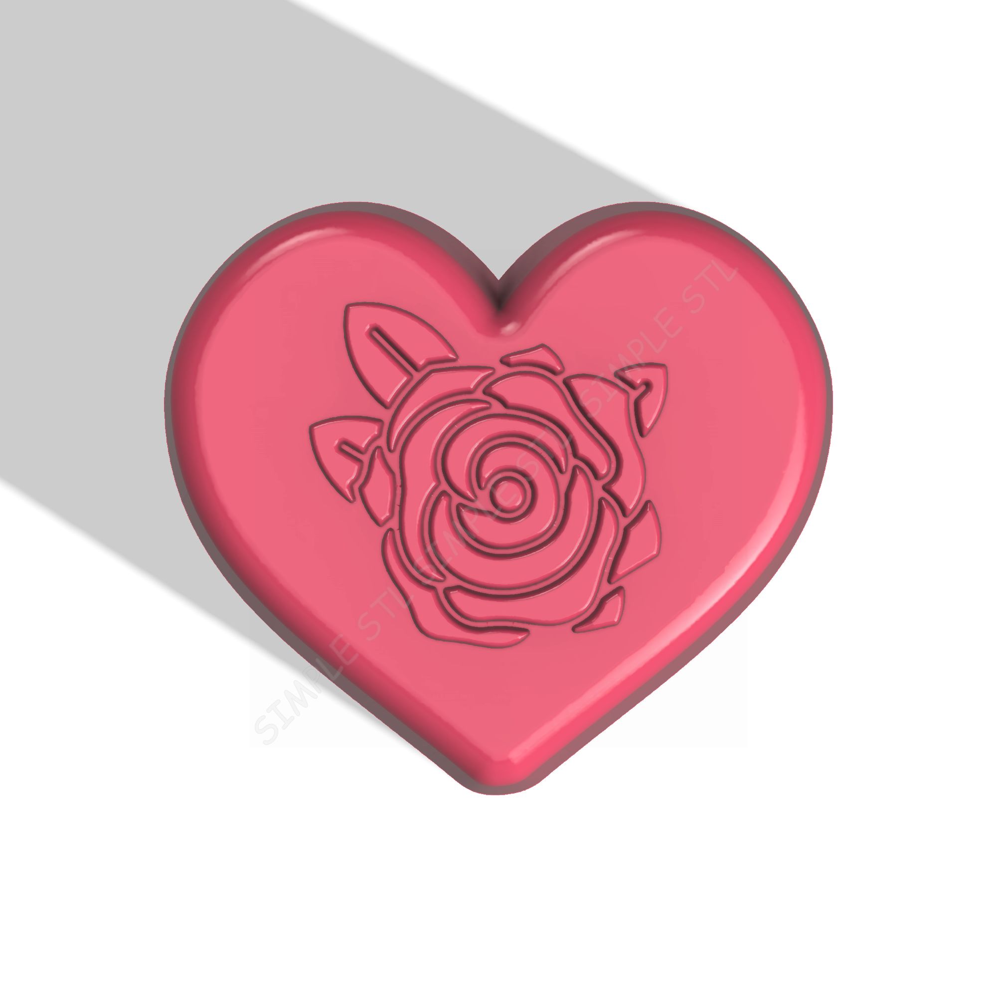 Heart with rose STL FILE for vacuum forming and 3D printing | Inspire ...