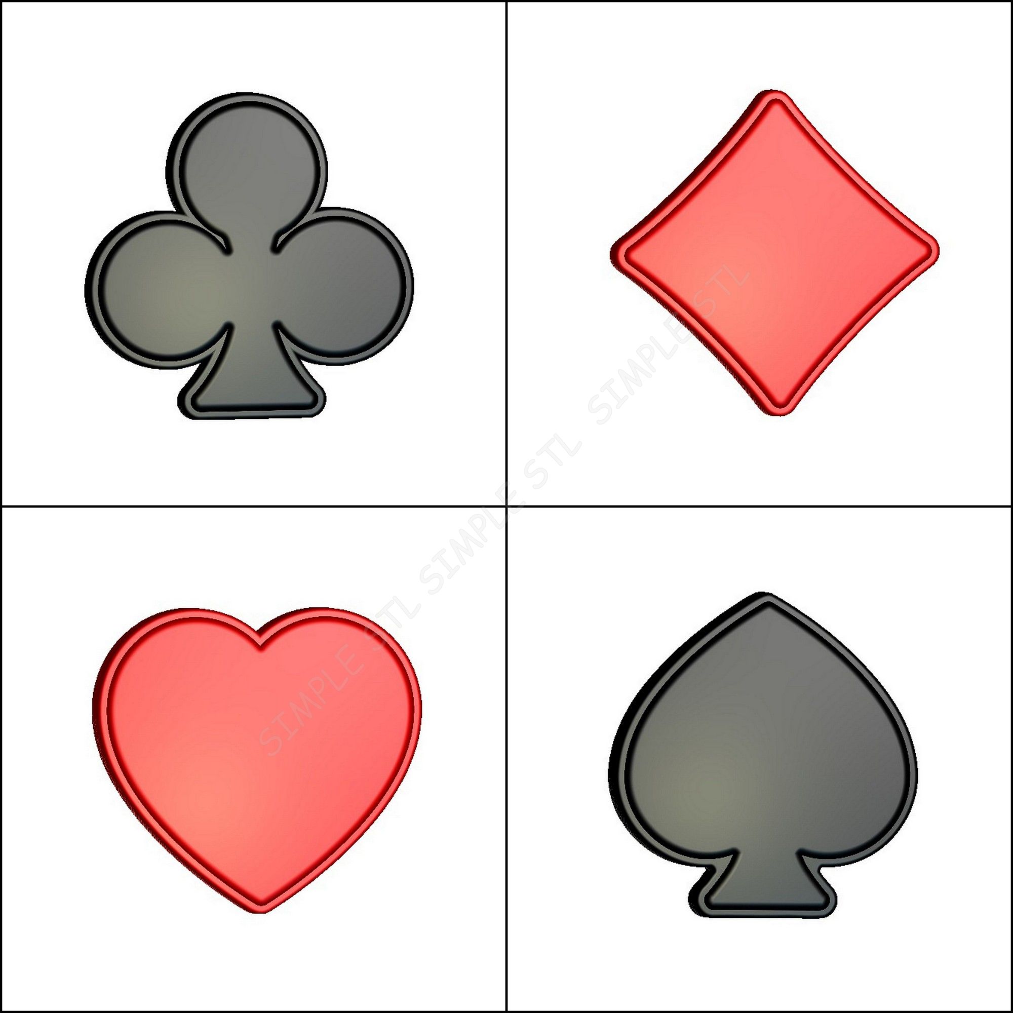 Card suits stl FILE for vacuum forming and 3D printing | Inspire Uplift