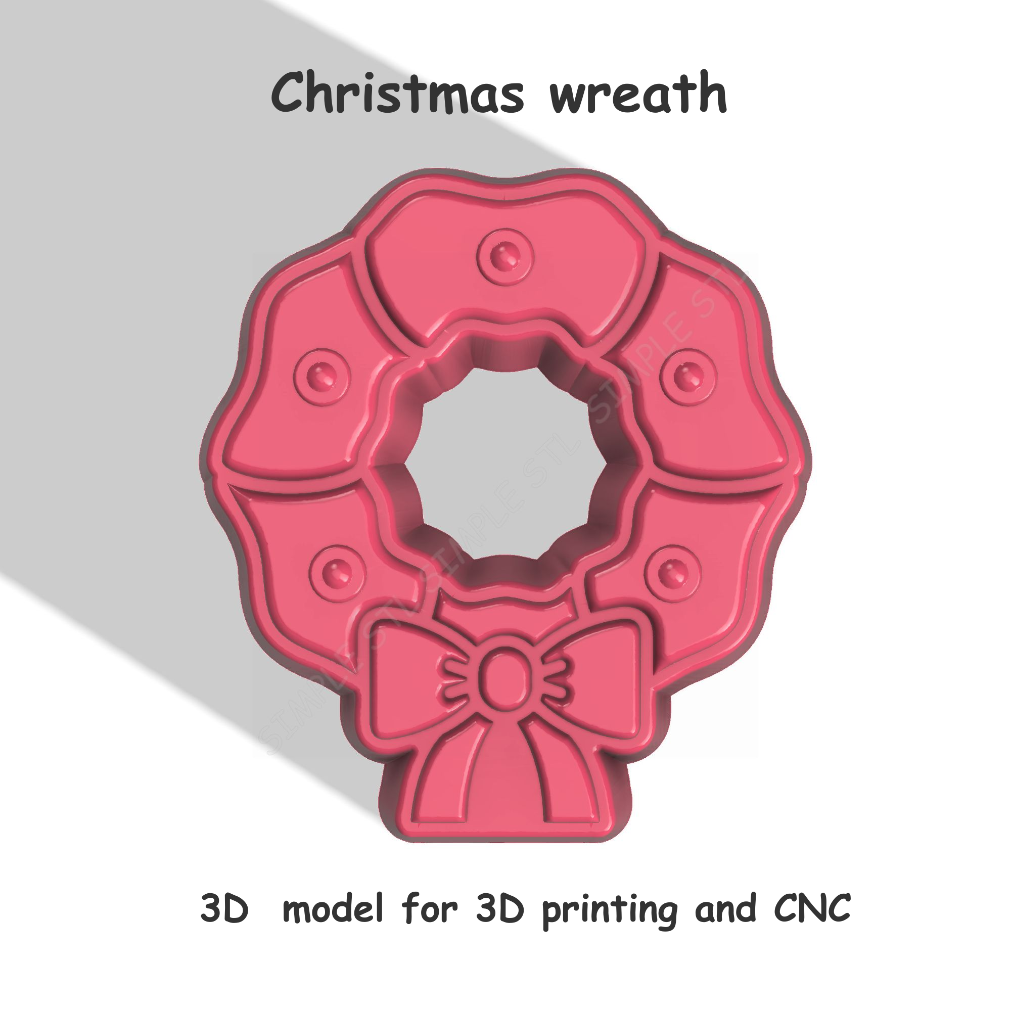 Christmas wreath stl FILE for vacuum forming and 3D printing | Inspire ...