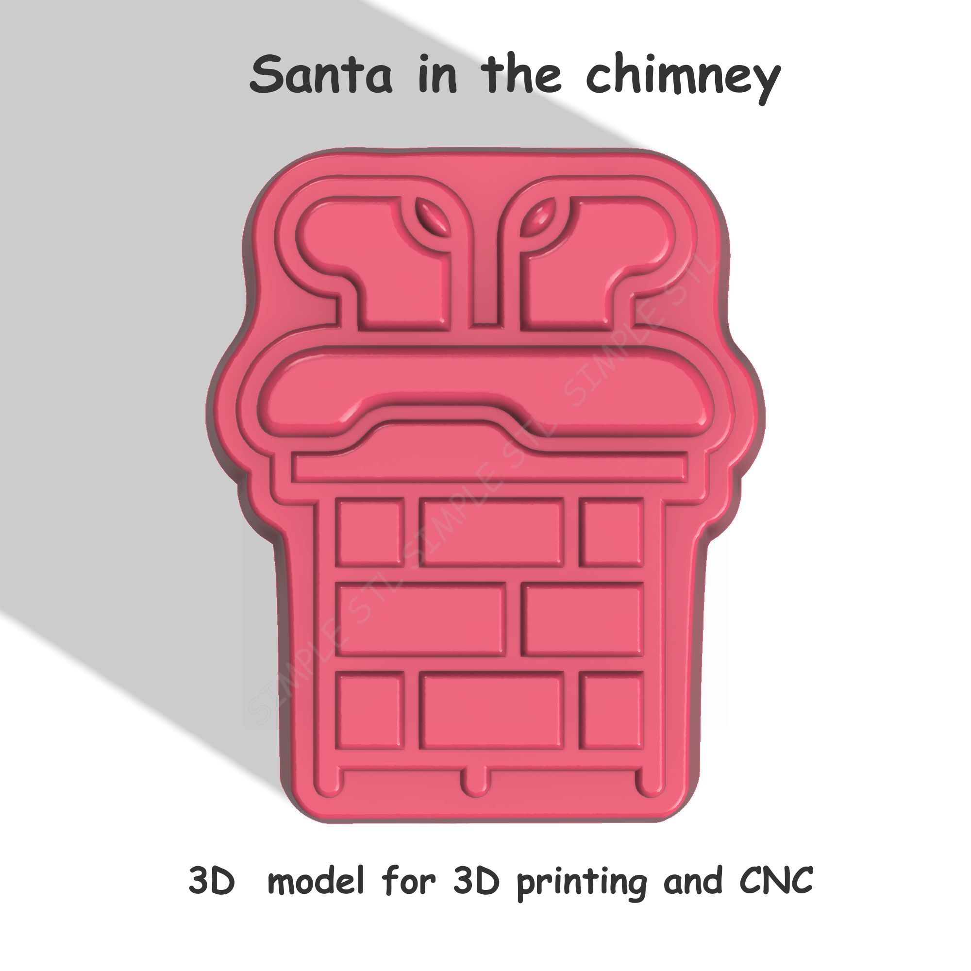 Santa in the chimney stl FILE for vacuum forming and 3D prin | Inspire ...