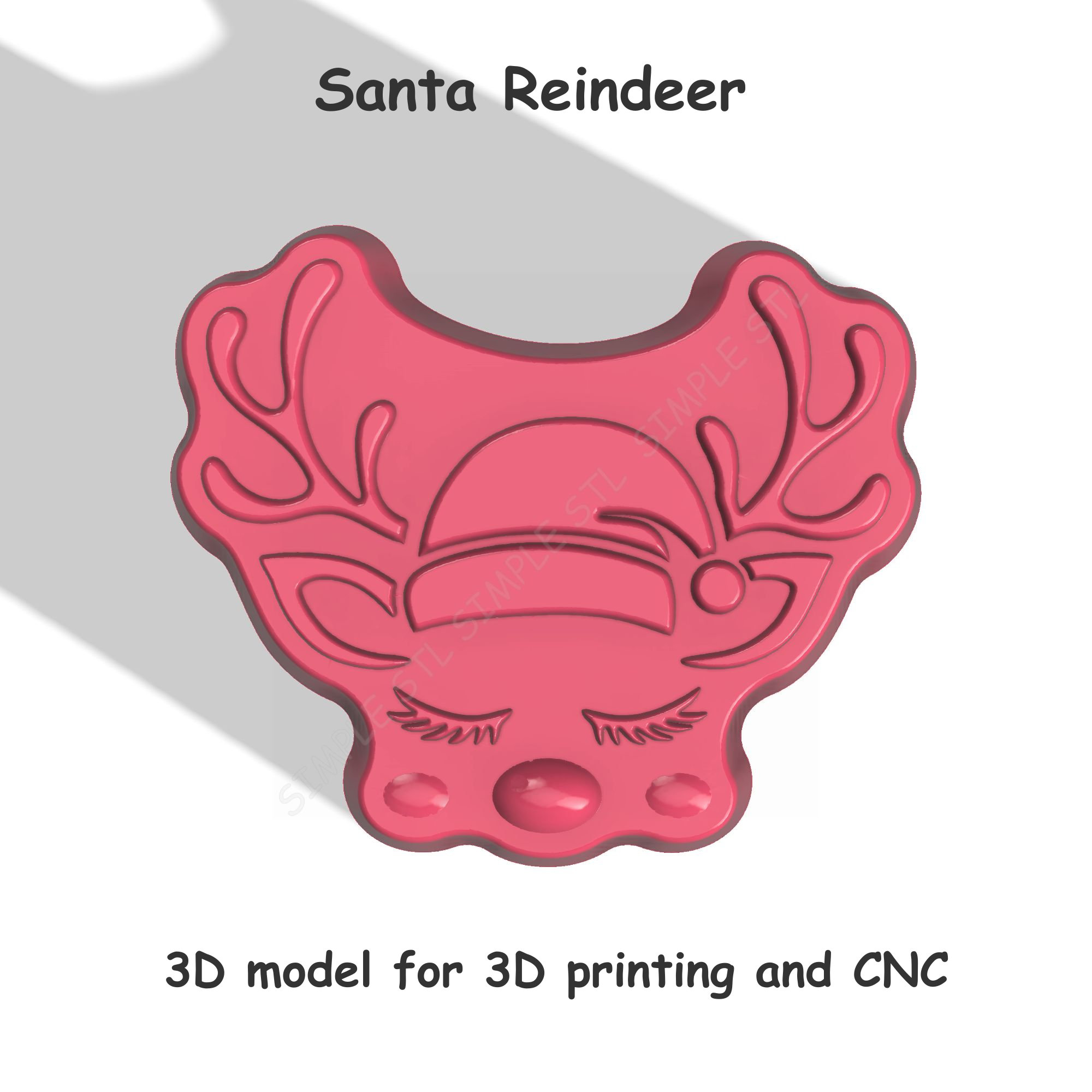 Santa Reindeer stl FILE for vacuum forming and 3D printing | Inspire Uplift