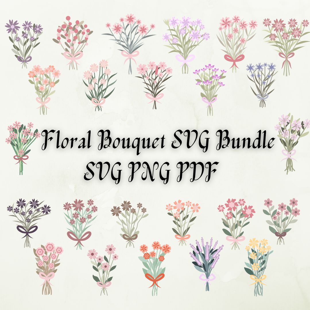 Bouquet Svg bundle, flower Png , floral Svg, wildflower mini | Inspire ...