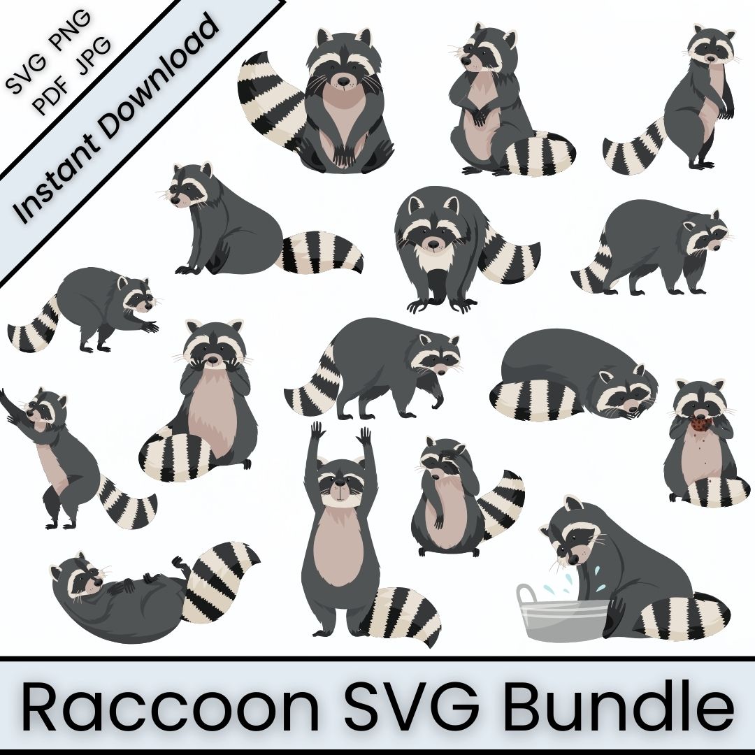 Raccoon SVG, Raccoon Clipart, Raccoon Cut Files, Raccoon Sil | Inspire ...