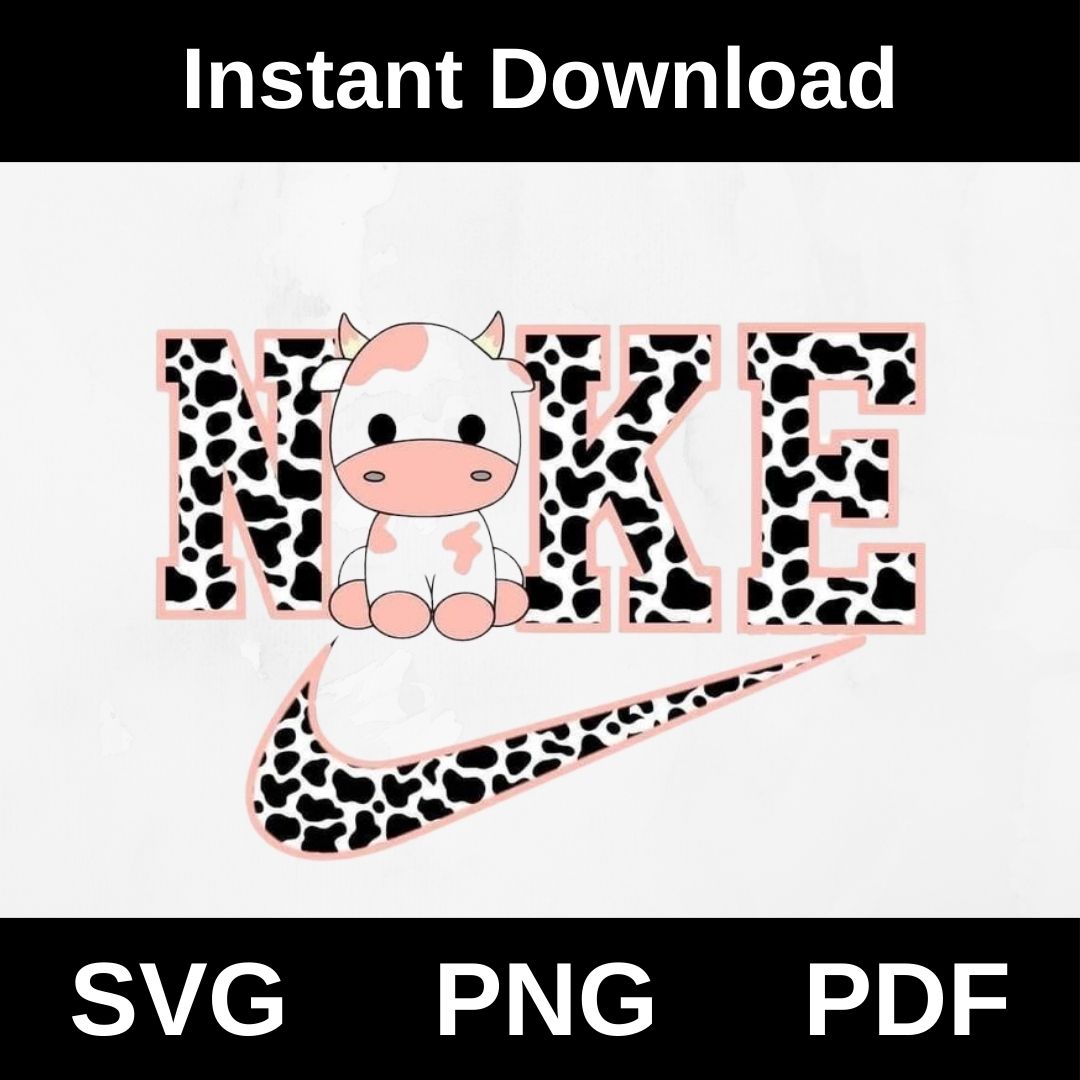 Nike Dairy Cow SVG, Dairy Cow SVG, Nike Logo SVG, PNG Digita - Inspire ...