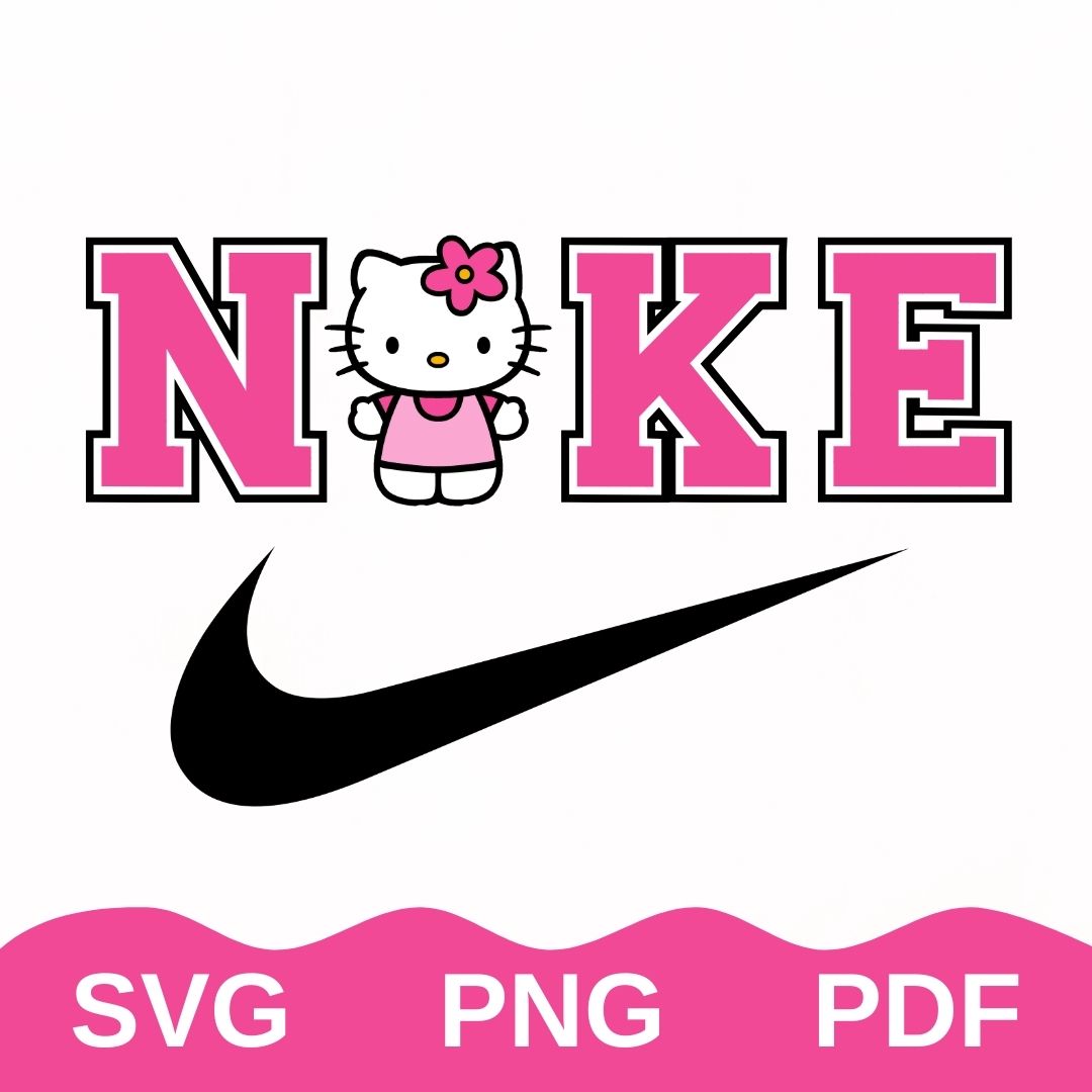Hello Kitty Nike Logo SVG, Kitty Nike Logo SVG, Nike Hello K | Inspire ...