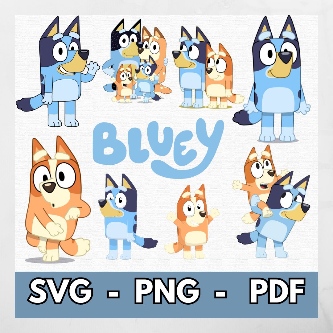 cute Bluey SVG Bundle ,Digital Cut Files ,Cricut & Silhouett | Inspire ...