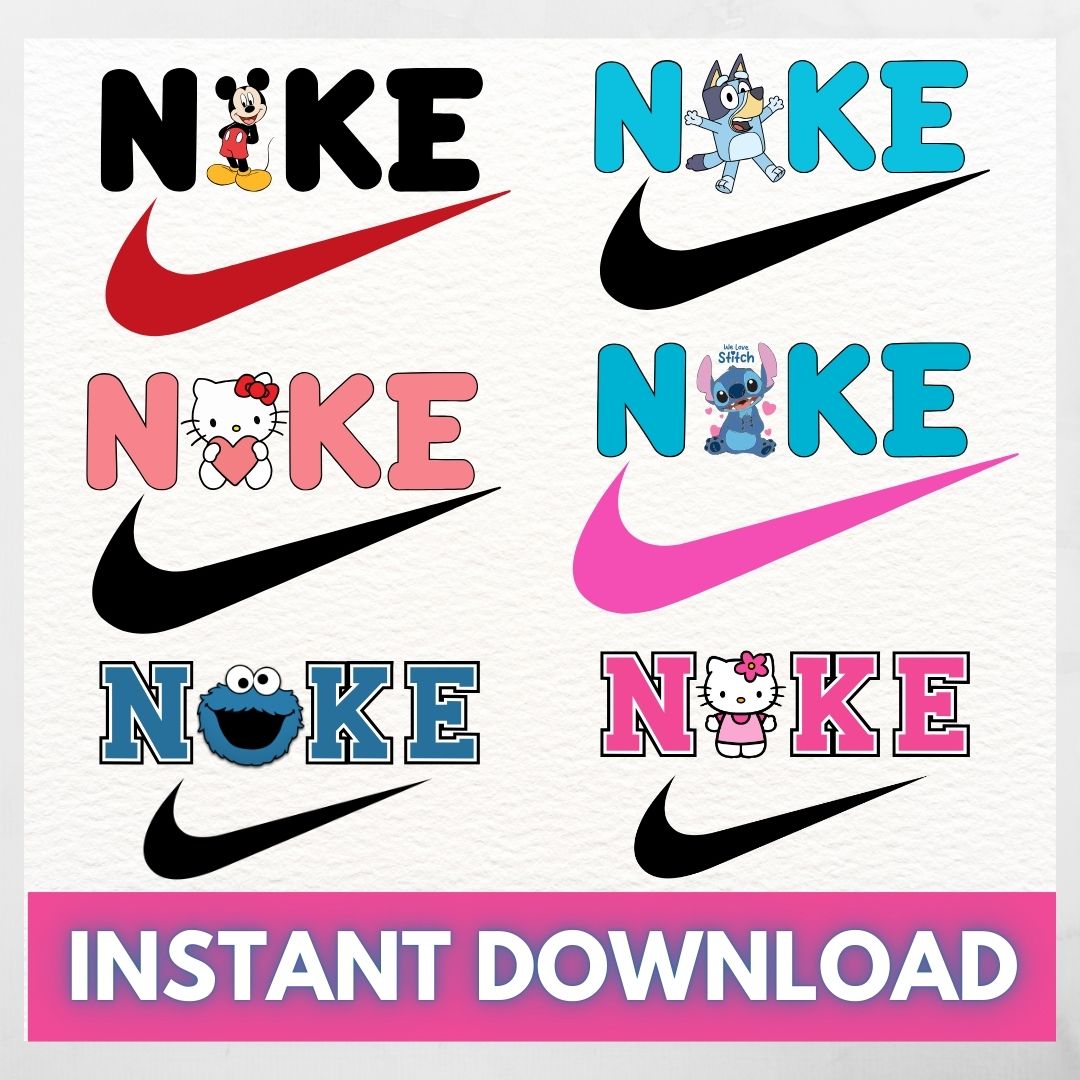 Cartoon Nike Logo SVG Bundle, Nike Shoe SVG, Cartoon Swoosh | Inspire ...