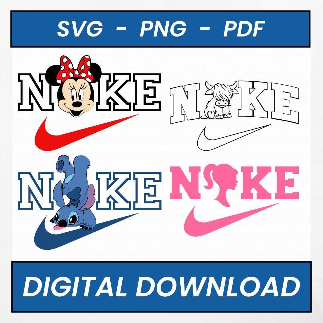 4+ Nike svg bundle, Disney Mickey svg, Nike Stitch svg, barb | Inspire ...