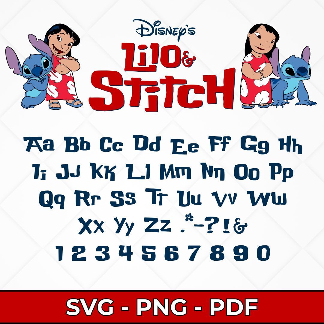 Lilo and Stitch Font SVG Bundle, Lilo and Stitch Alphabet SV | Inspire ...
