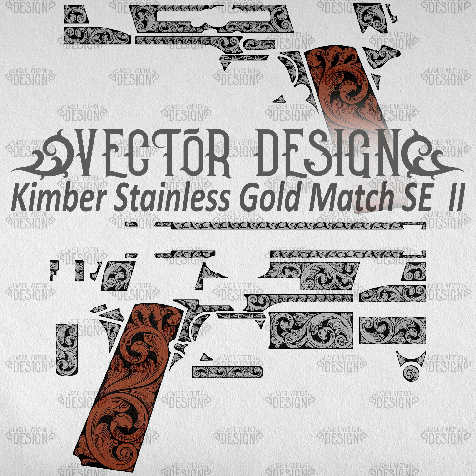 VECTOR DESIGN Kimber Stainless Gold Match SE ll Scrollwork - Inspire Uplift