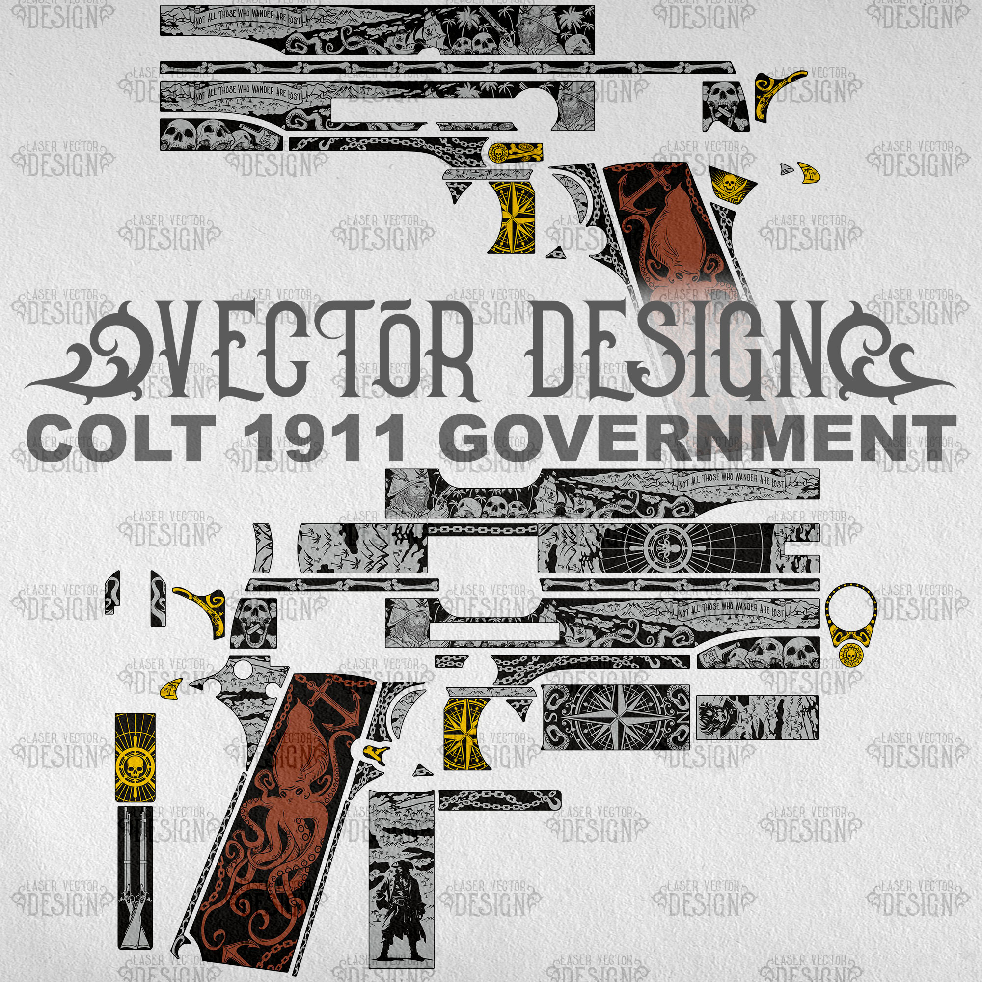 VECTOR DESIGN Colt 1911 government "Pirates" - Inspire Uplift