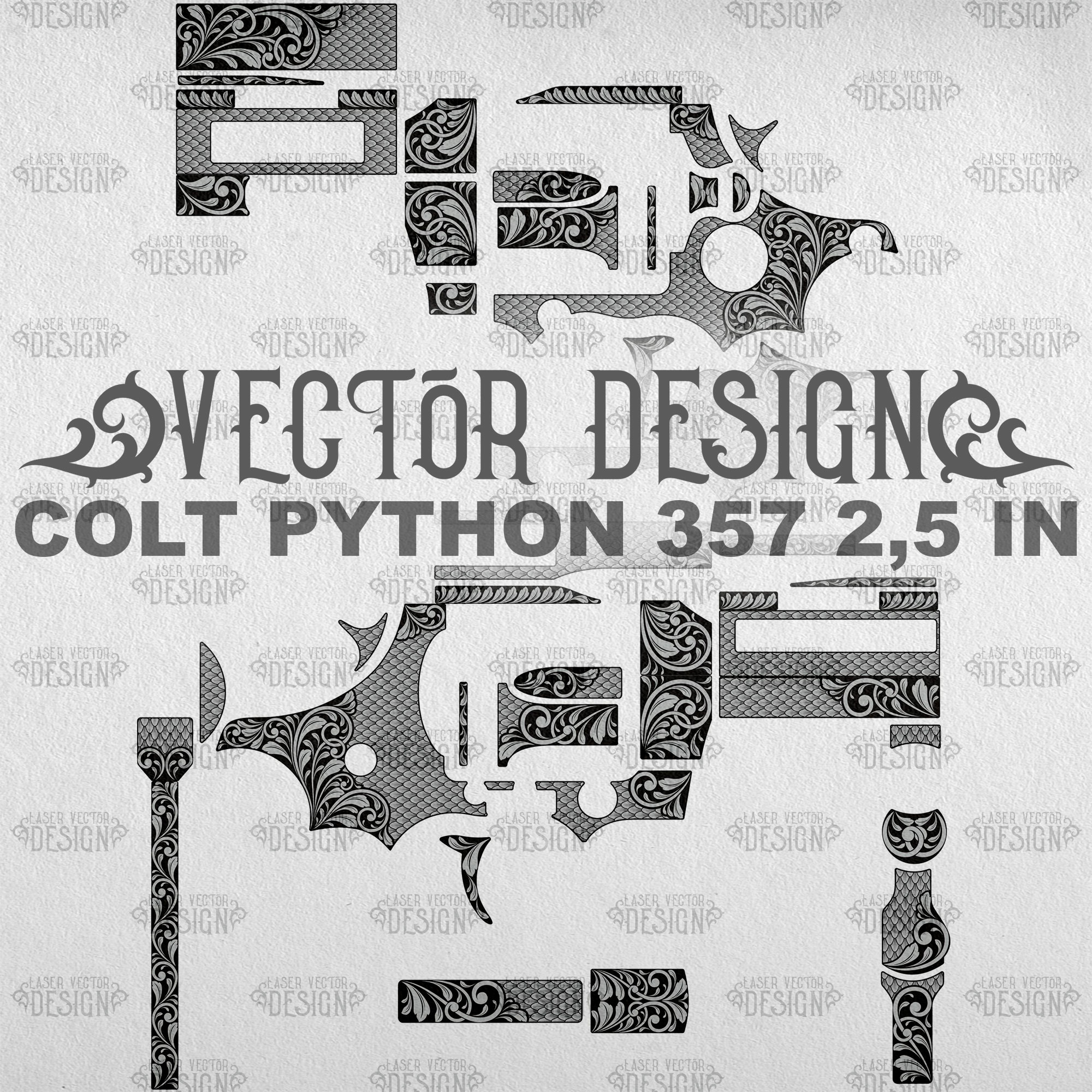 VECTOR DESIGN Colt Python 2,5 in Scrolls and snake scales2 - Inspire Uplift