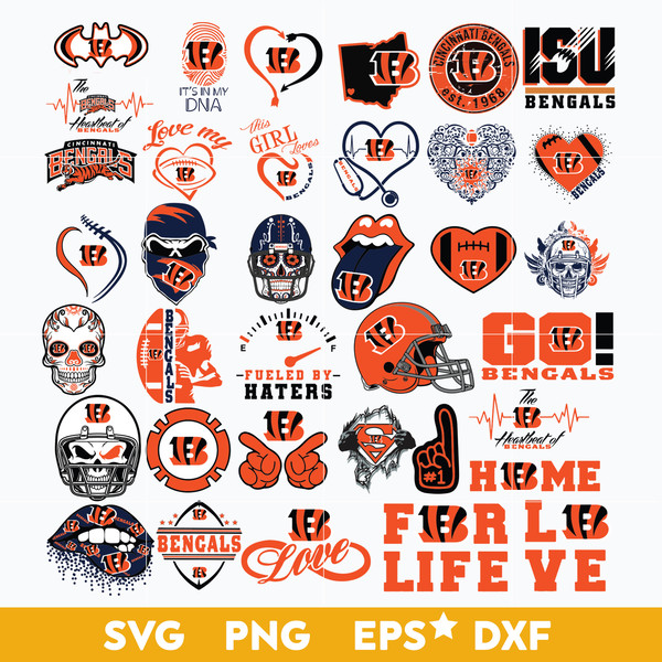 Cincinnati Bengals Logo Bundle Svg, Sport Svg, Cincinnati Be | Inspire ...