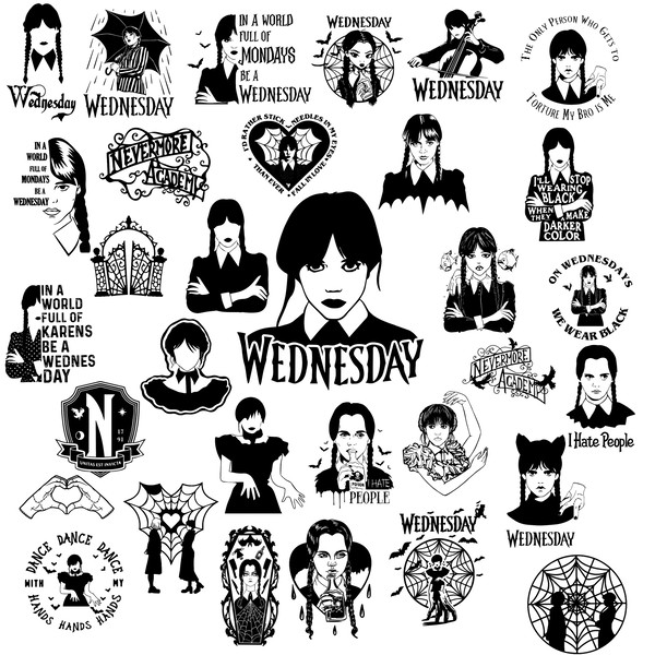 Wednesday Addams Svg, Wednesday Svg, The Addams Family Svg, - Inspire ...