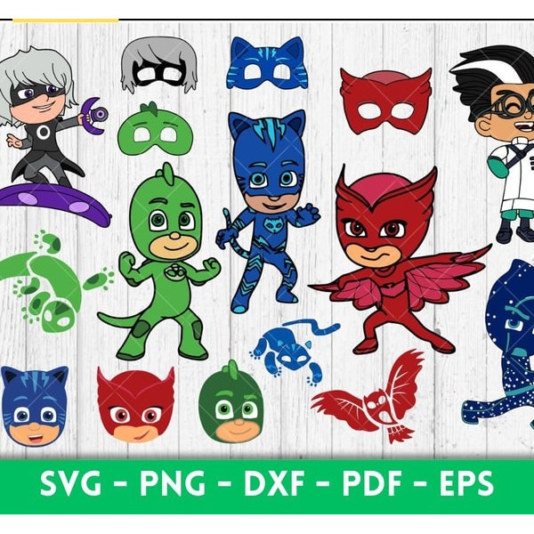 PJ Mask Svg Bundles, Catboy Owlette Gekko PJ Masks Svg, Pj M | Inspire ...