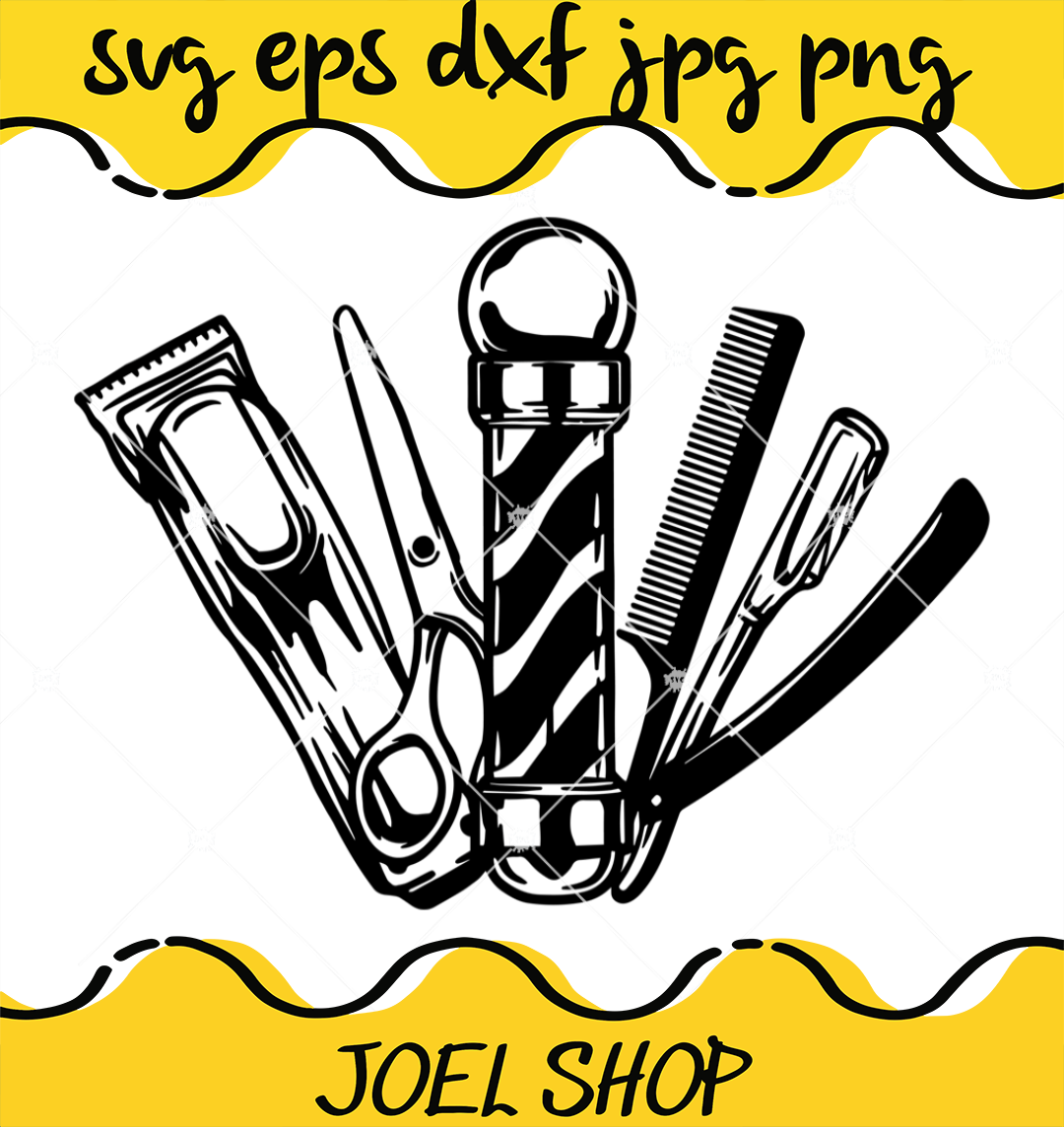 Barber Tools Svg, Barbershop Logo Svg, Hair Stylist Svg, Bar | Inspire ...