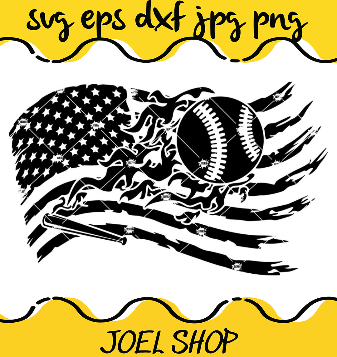 Baseball Distressed American Flag Svg Baseball Team Svg Sp | Inspire Uplift