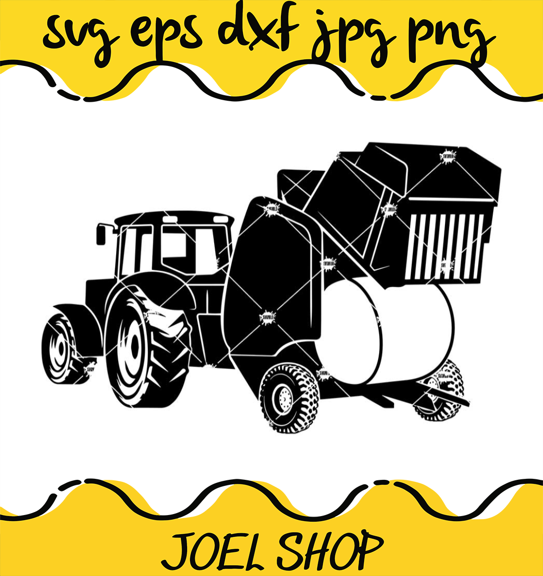 Farm Round Baler Svg, Wheat Bale Svg, Tractor Svg | Inspire Uplift
