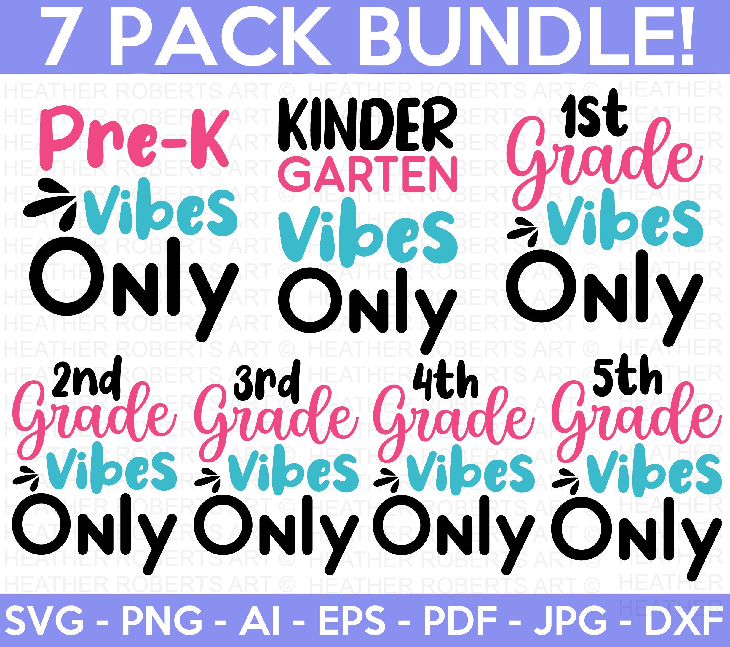 Back to School SVG Bundle, Hello School SVG, Grade Level Vib | Inspire ...