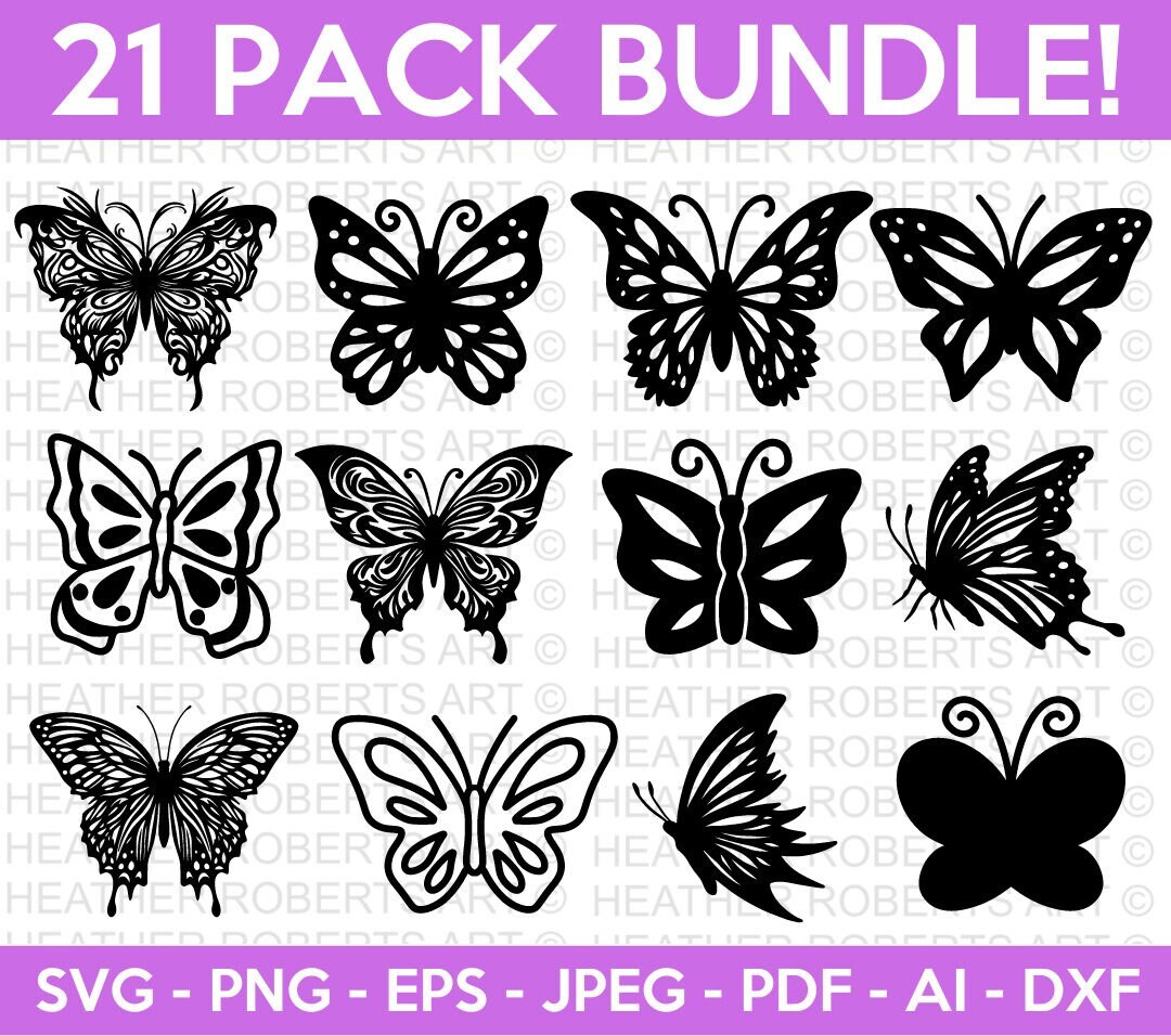 Butterfly Svg Bundle, Buttefly Svg, Doodle Butterfly Svg, Mo - Inspire ...