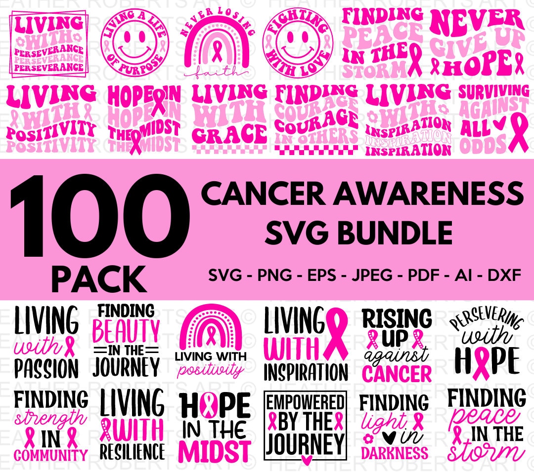 Cancer Awareness Mega SVG Bundle, Cancer SVG, Breast Cancer - Inspire ...