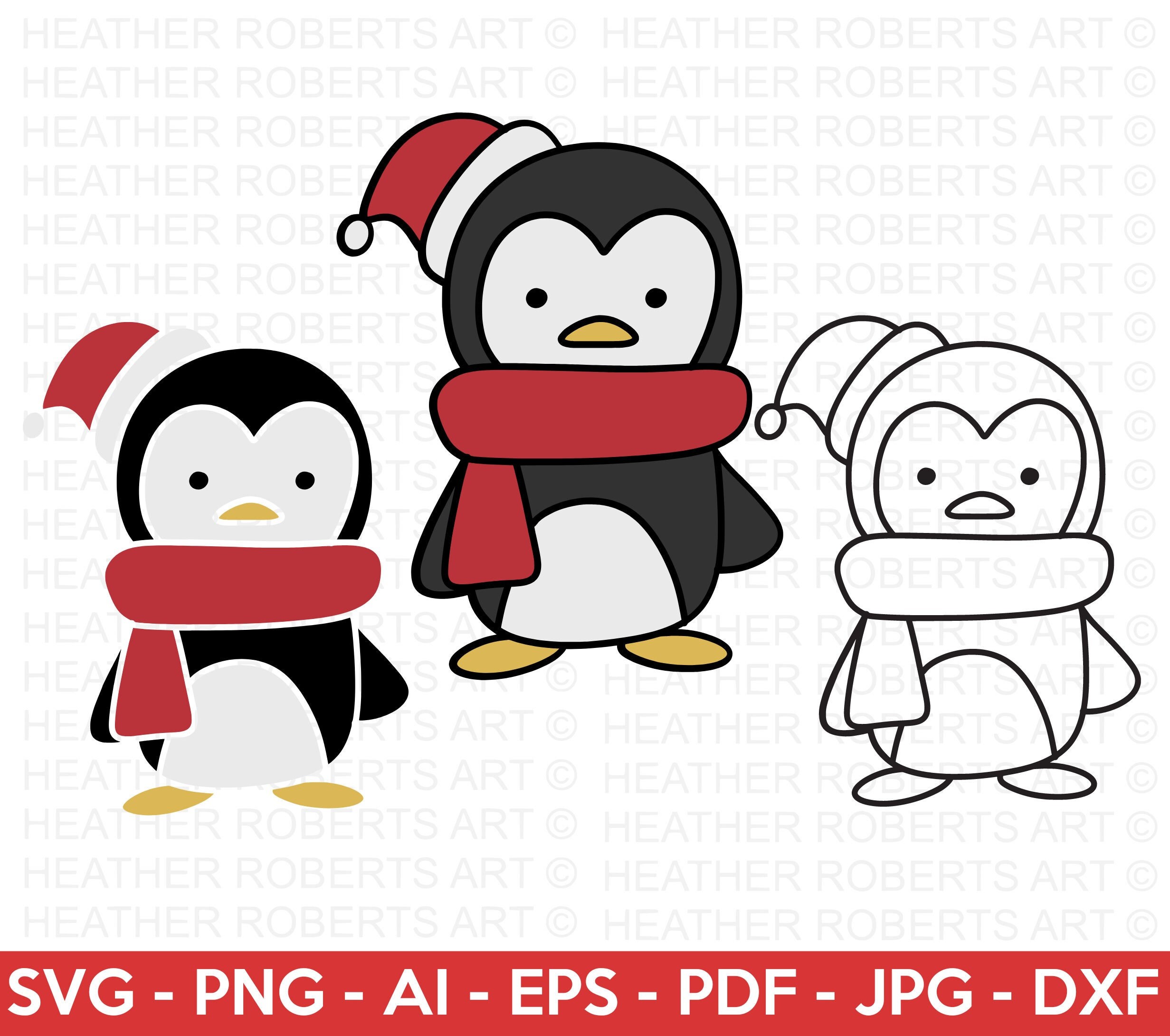 Christmas Penguins SVG Bundle, Penguins SVG, Cute Penguins S - Inspire ...