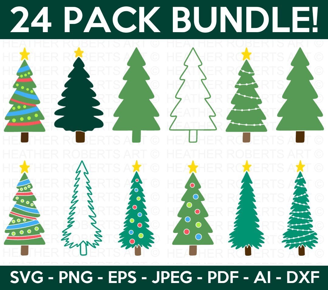 Christmas Tree SVG Bundle , Pine Tree SVG, Christmas Tree sv | Inspire ...