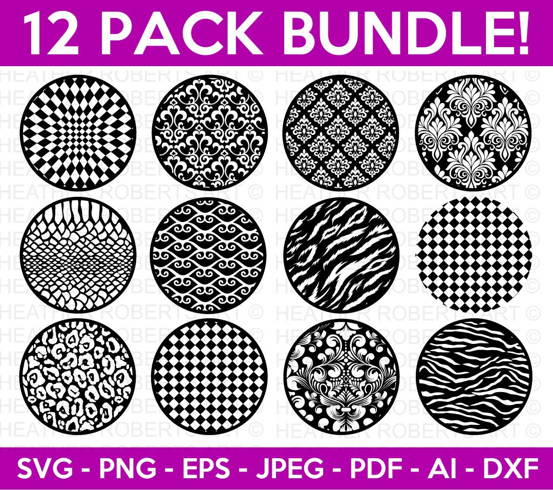 Circle Pattern Svg Bundle, Checkered Circle Svg, Circle SVG, | Inspire ...
