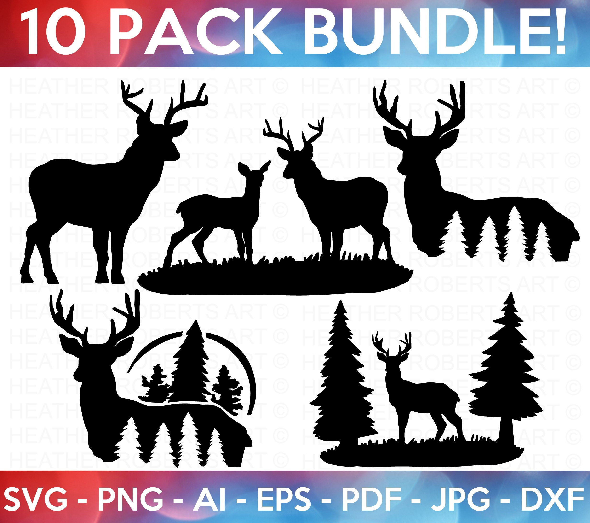 Deer SVG Bundle, Deer SVG, Nature Deer svg, Mountains svg, A | Inspire ...