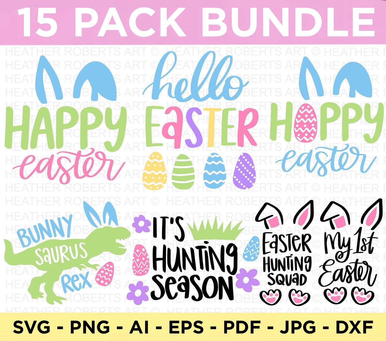 Easter SVG Bundle, Happy Easter SVG, Easter Bunny SVG, Easte | Inspire ...