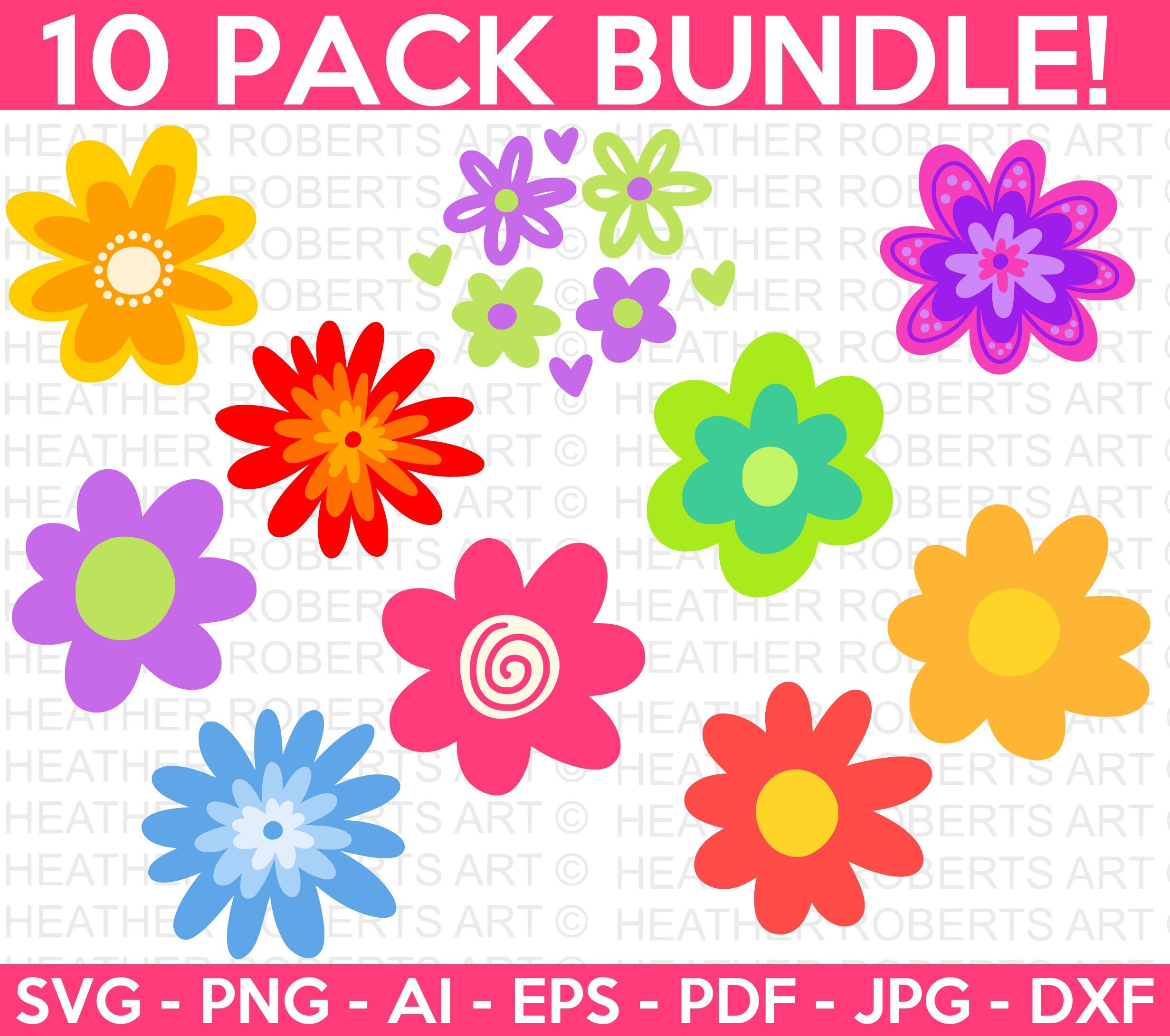 Flowers SVG Bundle, Flowers Svg, Spring Svg, Floral SVG, Flo | Inspire ...