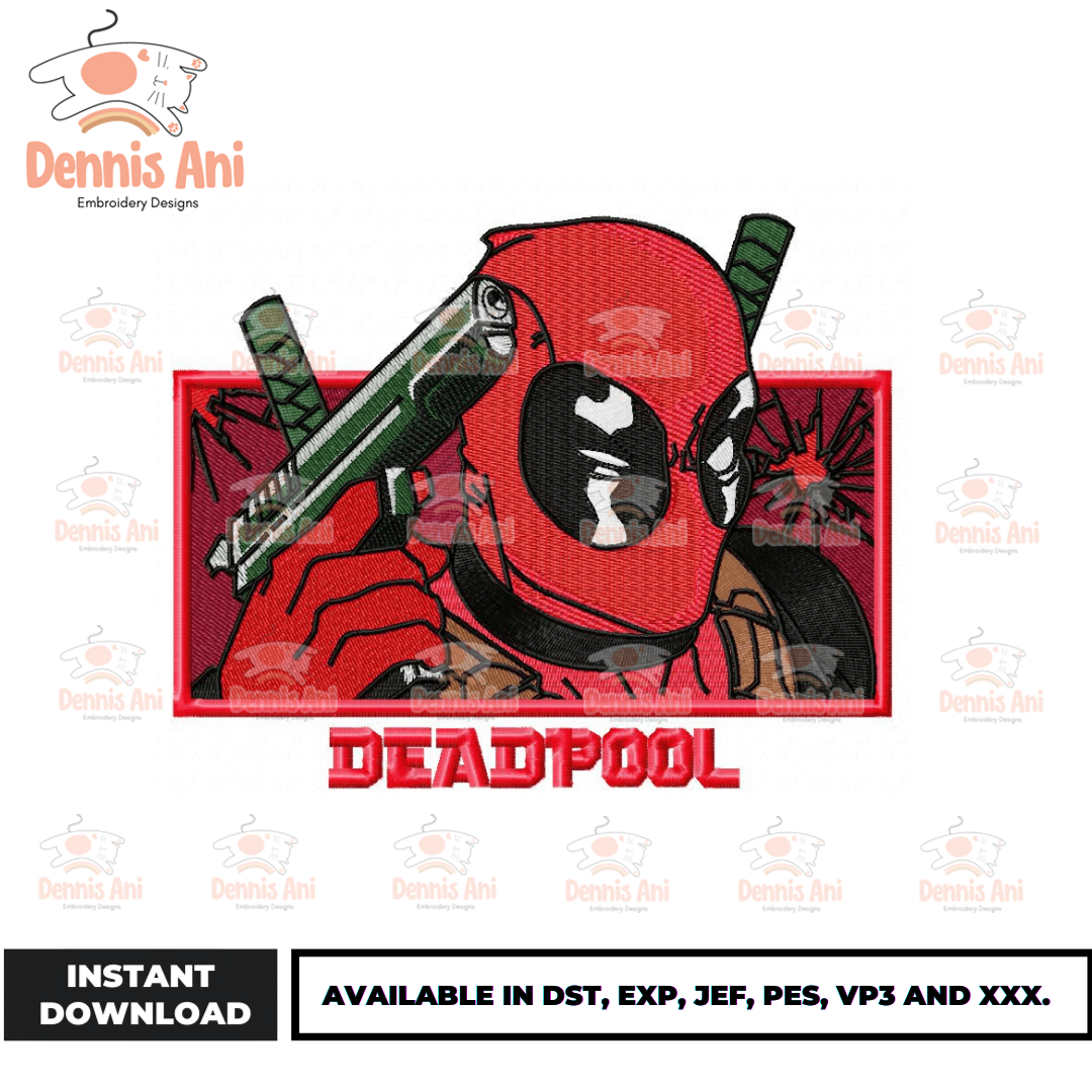 New Deadpool Embroidery Design , Anime Nike Logo, Anime Embr | Inspire ...