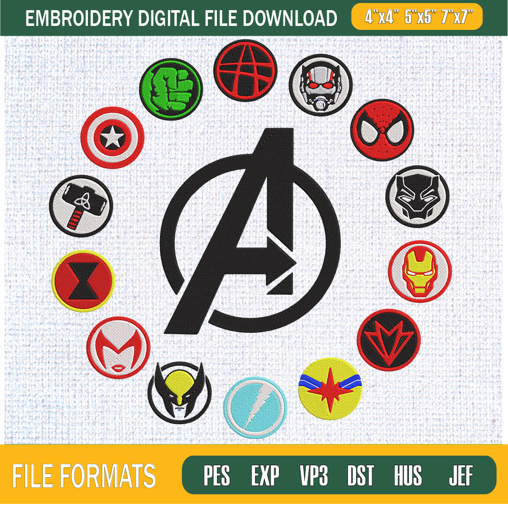 All Logo Avengers Embroidery Designs, Avengers Machine Embro - Inspire ...