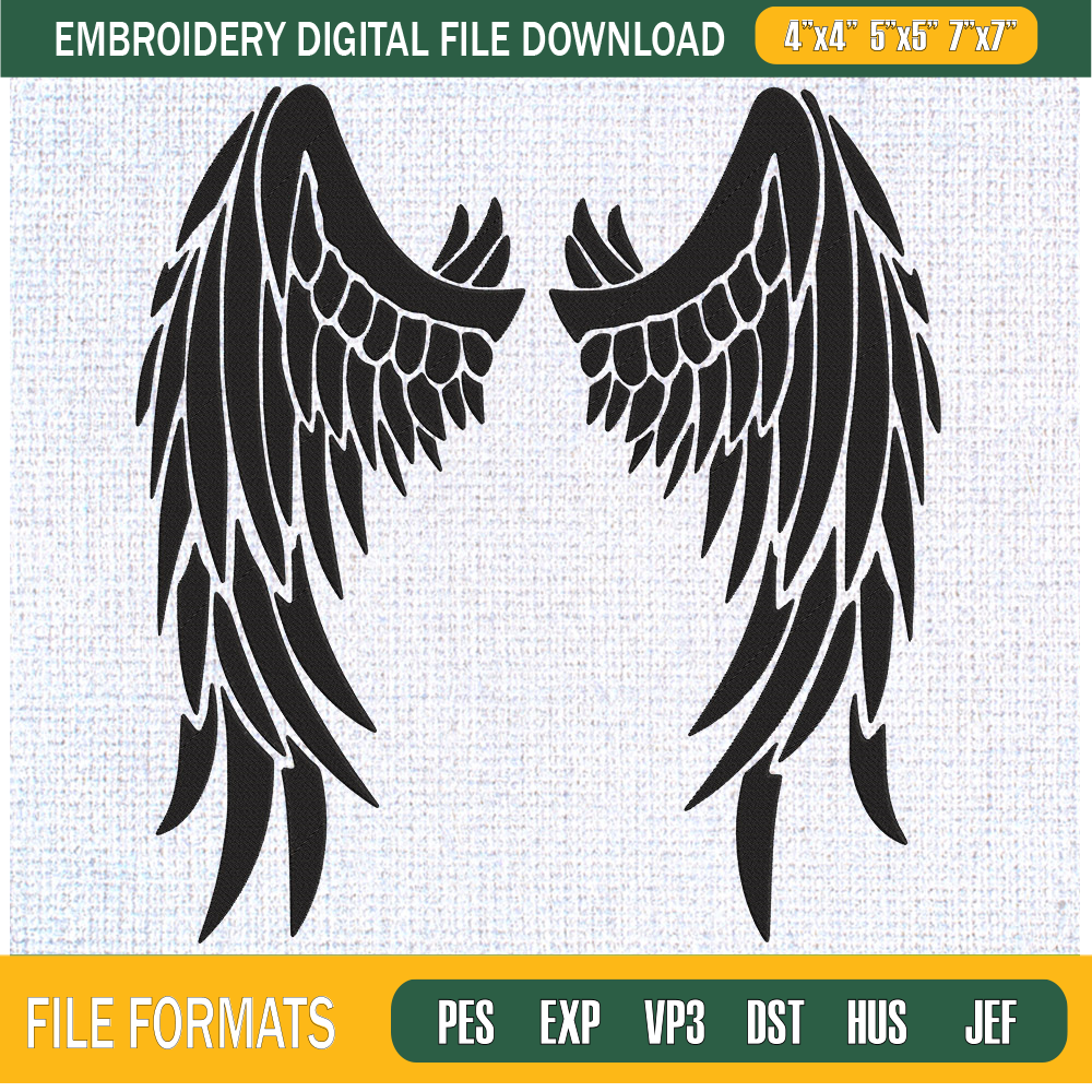 Angel Wings Embroidery Designs, Wings Machine Embroidery Des | Inspire ...