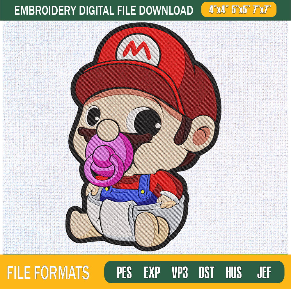Baby Mario Embroidery Designs, Mario Machine Embroidery Desi | Inspire ...
