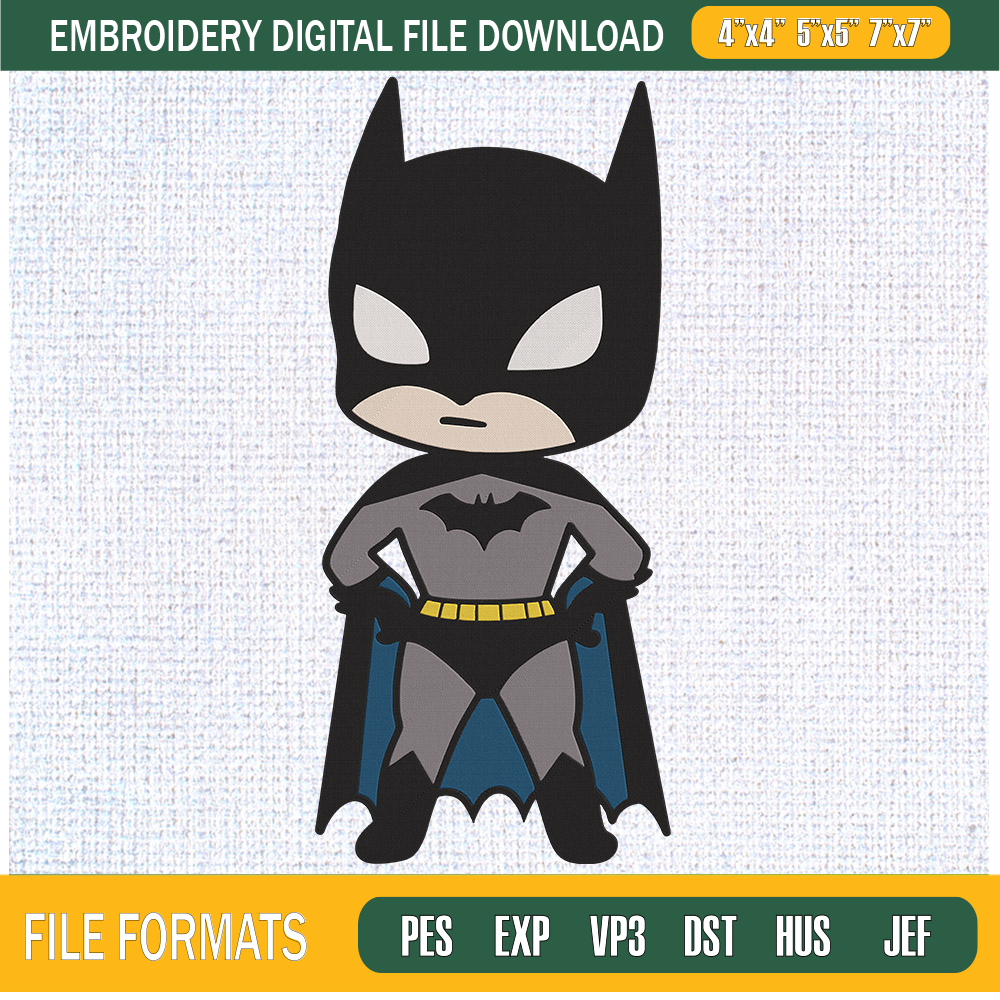 Batman Chibi Cute Embroidery Designs, DC Comics Machine Embr | Inspire ...