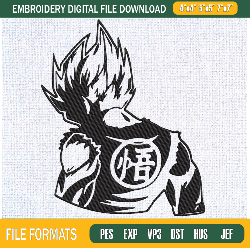 Behind Vegeta Embroidery Designs, Dragon Ball Machine Embroi - Inspire ...