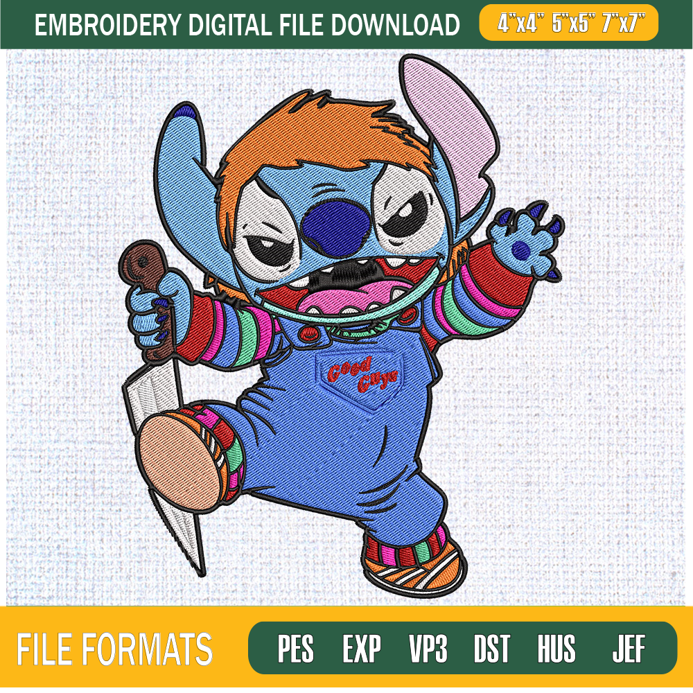 Chucky Good Guys Stitch Killer Embroidery Designs, Halloween | Inspire ...