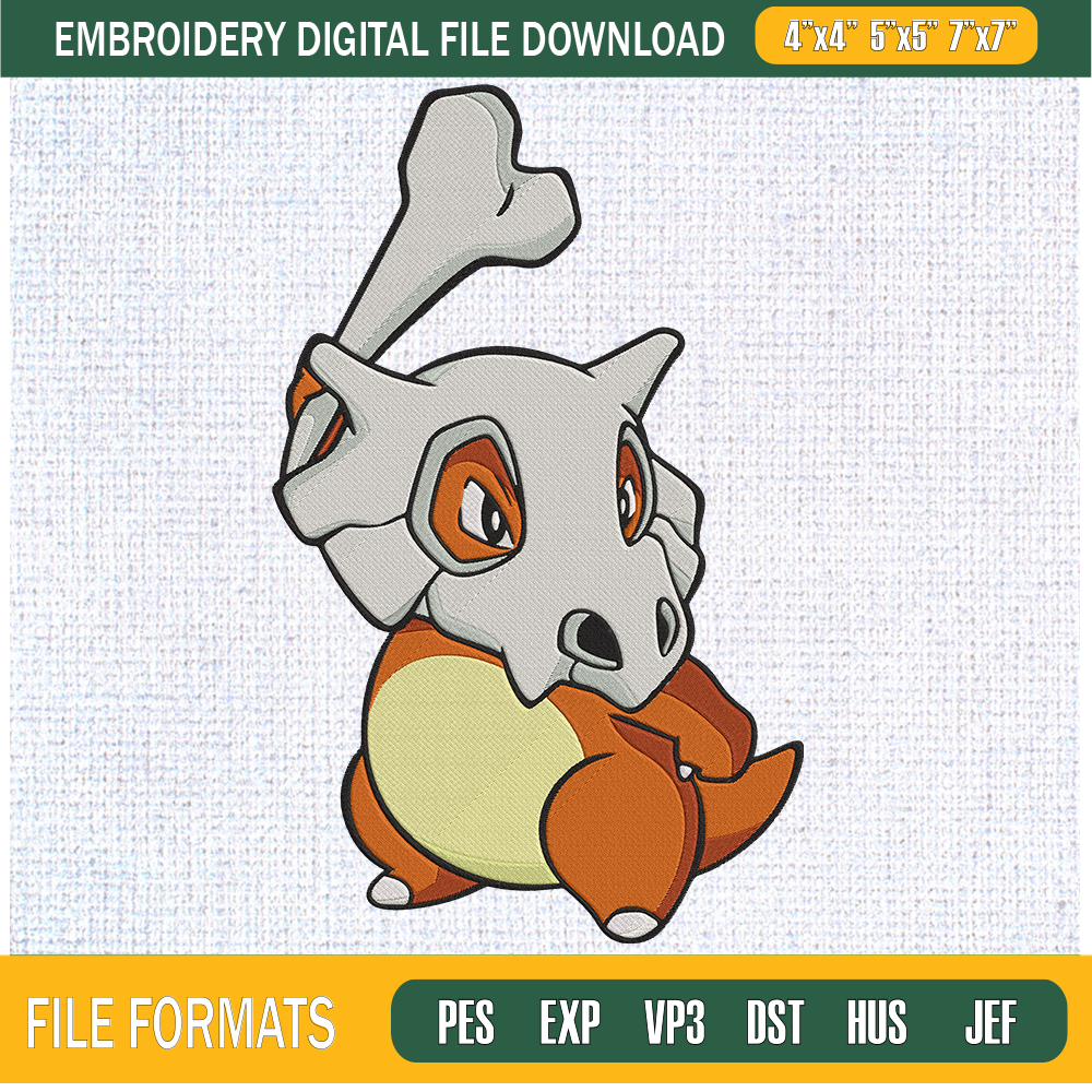 Cubone Pokemon Embroidery Designs, Pokemon Machine Embroider - Inspire ...