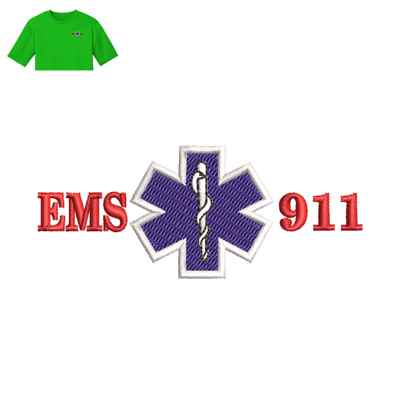 EMS 911 Embroidery logo for T Shirt,logo Embroidery, Embroid | Inspire Uplift